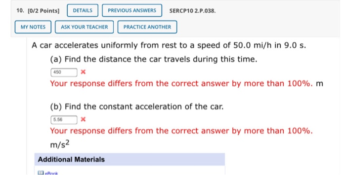 Solved 10. [0/2 points) DETAILS PREVIOUS ANSWERS SERCP10 | Chegg.com Solved 10. [0/2 points) DETAILS PREVIOUS ANSWERS SERCP10 | Chegg.com