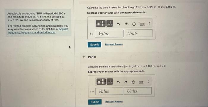 Solved Calculate the time it takes the object to go from | Chegg.com