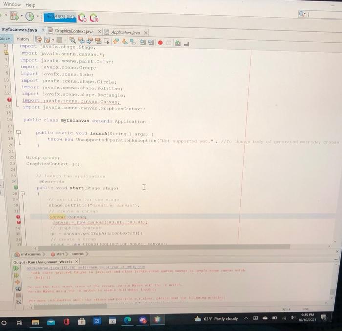 Solved Window Help 436 4MB L myfxcanvas.javax | Chegg.com