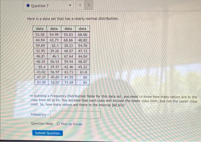 Solved Here is a data set that has a nearly normal | Chegg.com