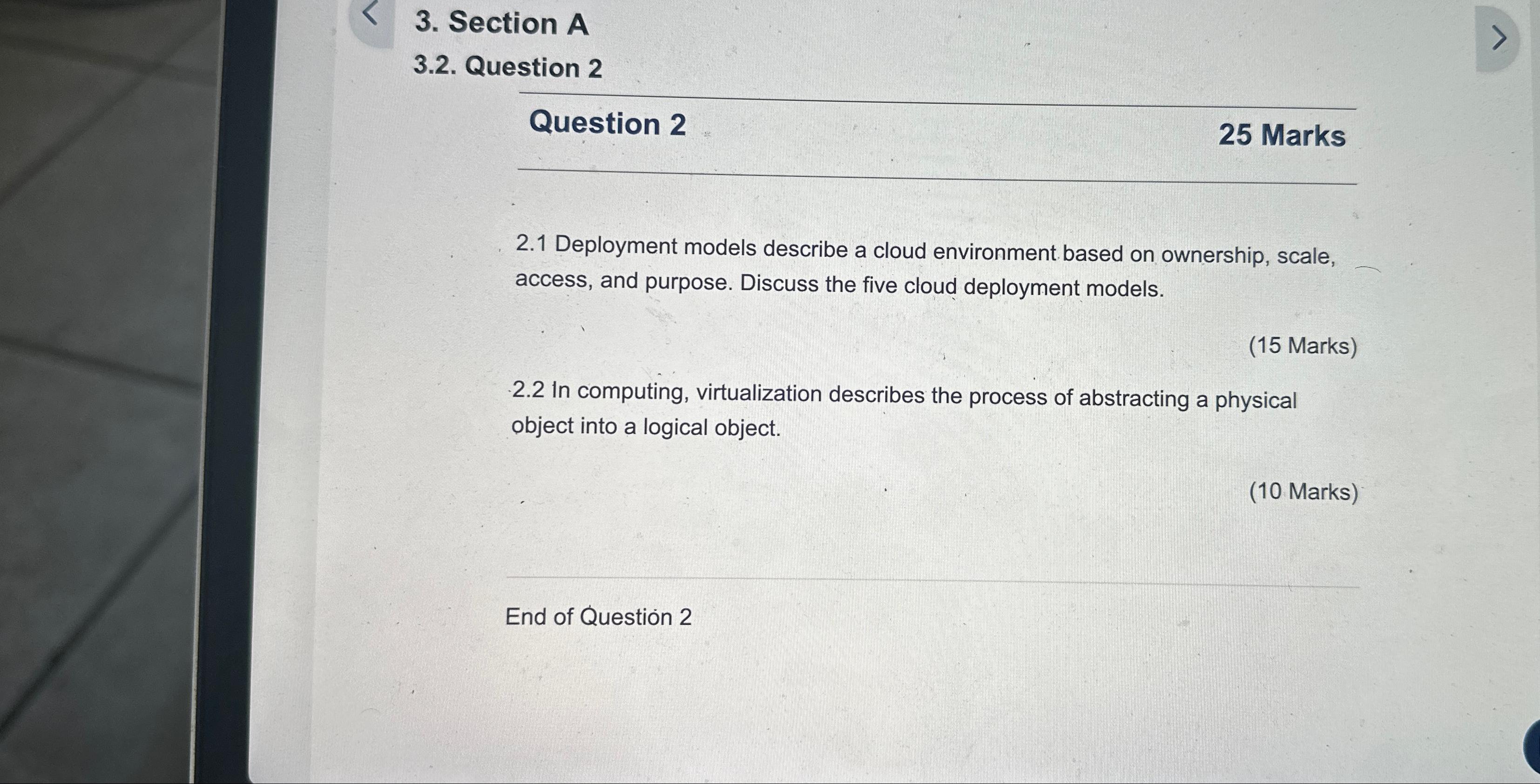 Solved Section A3.2. ﻿Question 2Question 225 ﻿Marks2.1 | Chegg.com