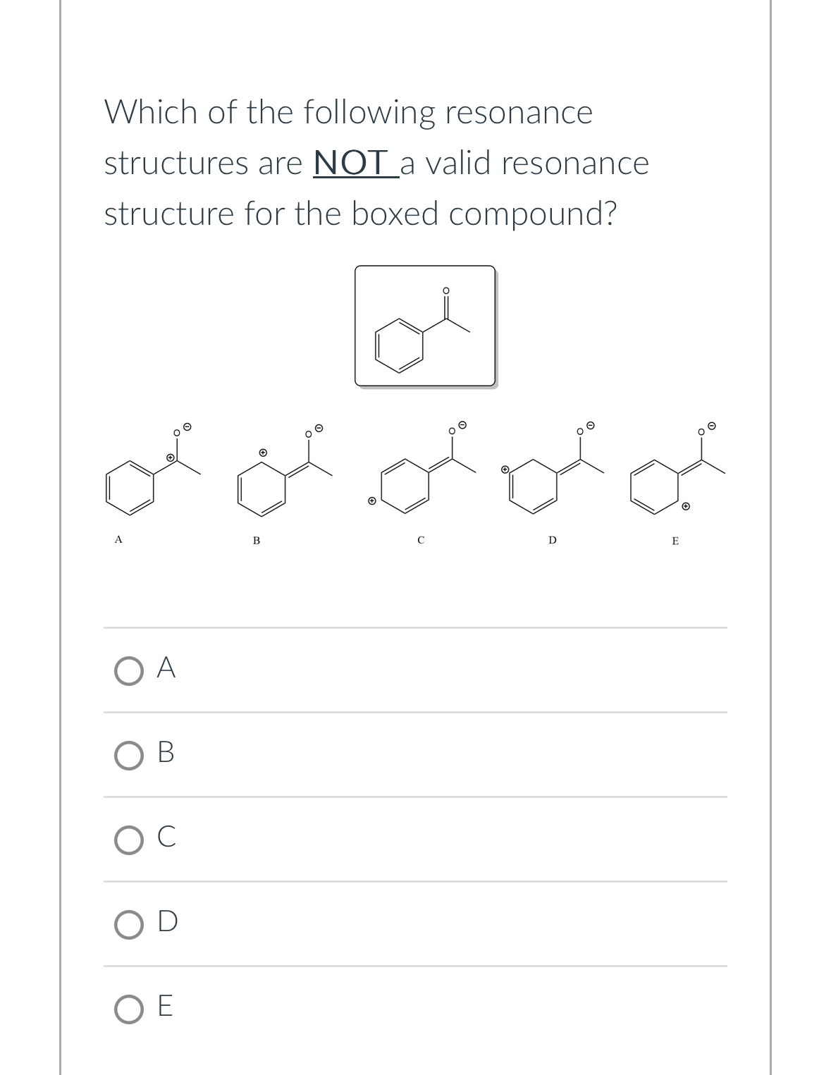 Solved Which of the following resonance structures are NOT a | Chegg.com