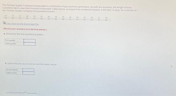 Solved The Thomas Supply Company Incorporated is a | Chegg.com