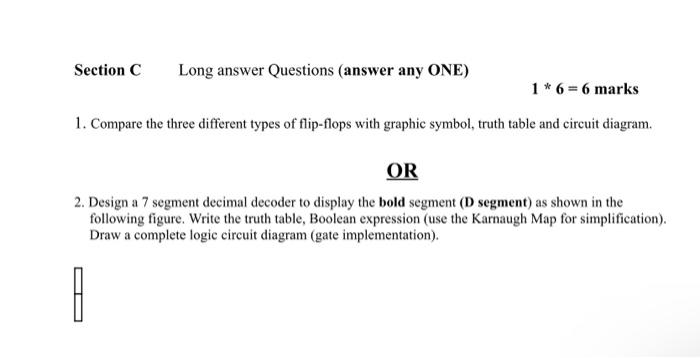 Solved Section C Long answer Questions (answer any ONE) 1*6 | Chegg.com