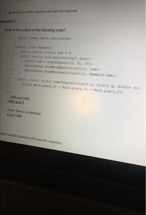 Solved uestion 1 Consider the following code. The main | Chegg.com
