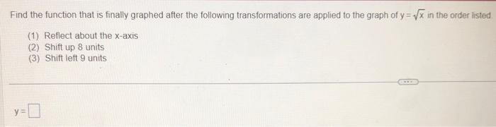 Solved Find the function that is finally graphed after the | Chegg.com