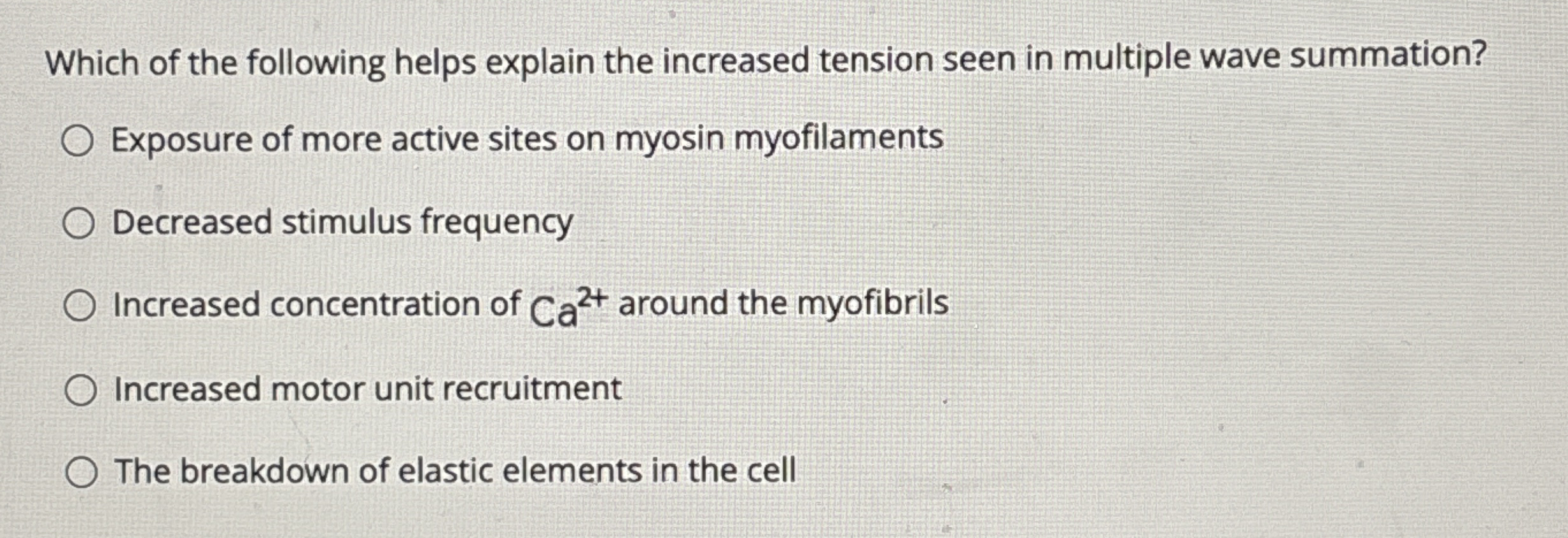 Solved Which of the following helps explain the increased | Chegg.com