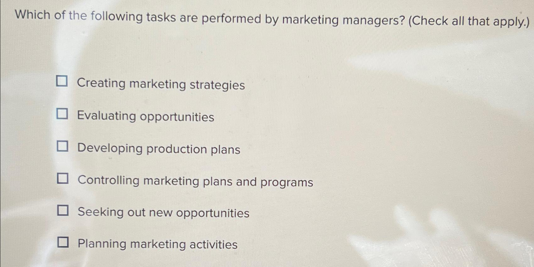 Solved Which of the following tasks are performed by | Chegg.com