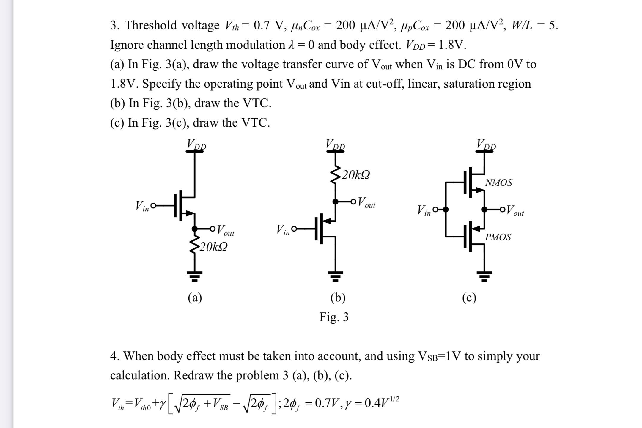 Solved Threshold voltage | Chegg.com