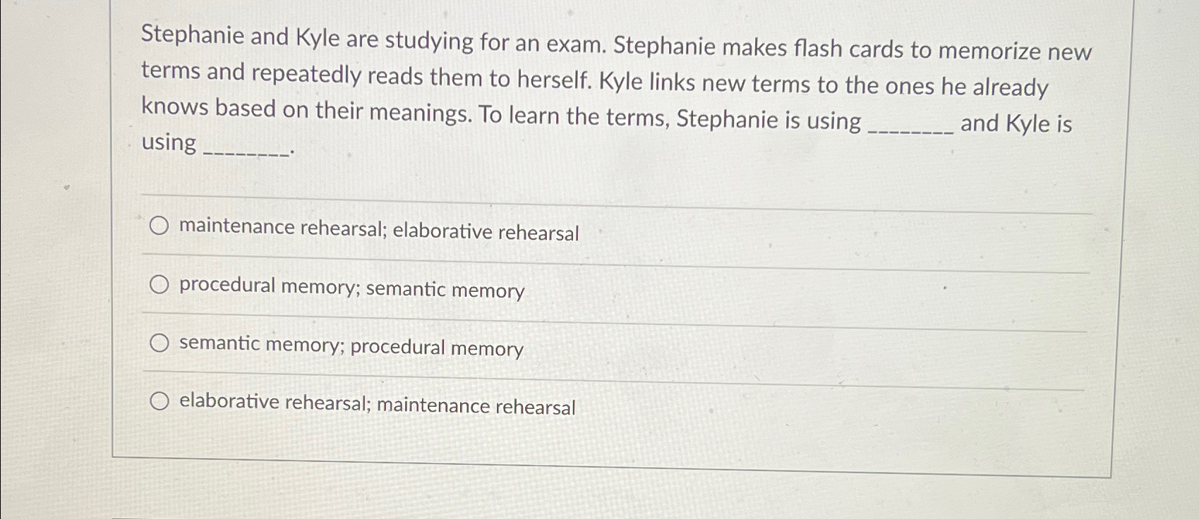 Solved Stephanie and Kyle are studying for an exam. | Chegg.com