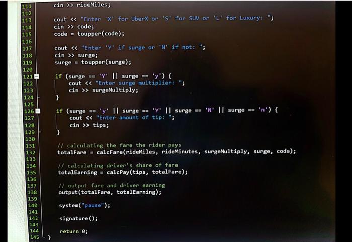 Solved Write a C++ program to simulate uber's method of | Chegg.com