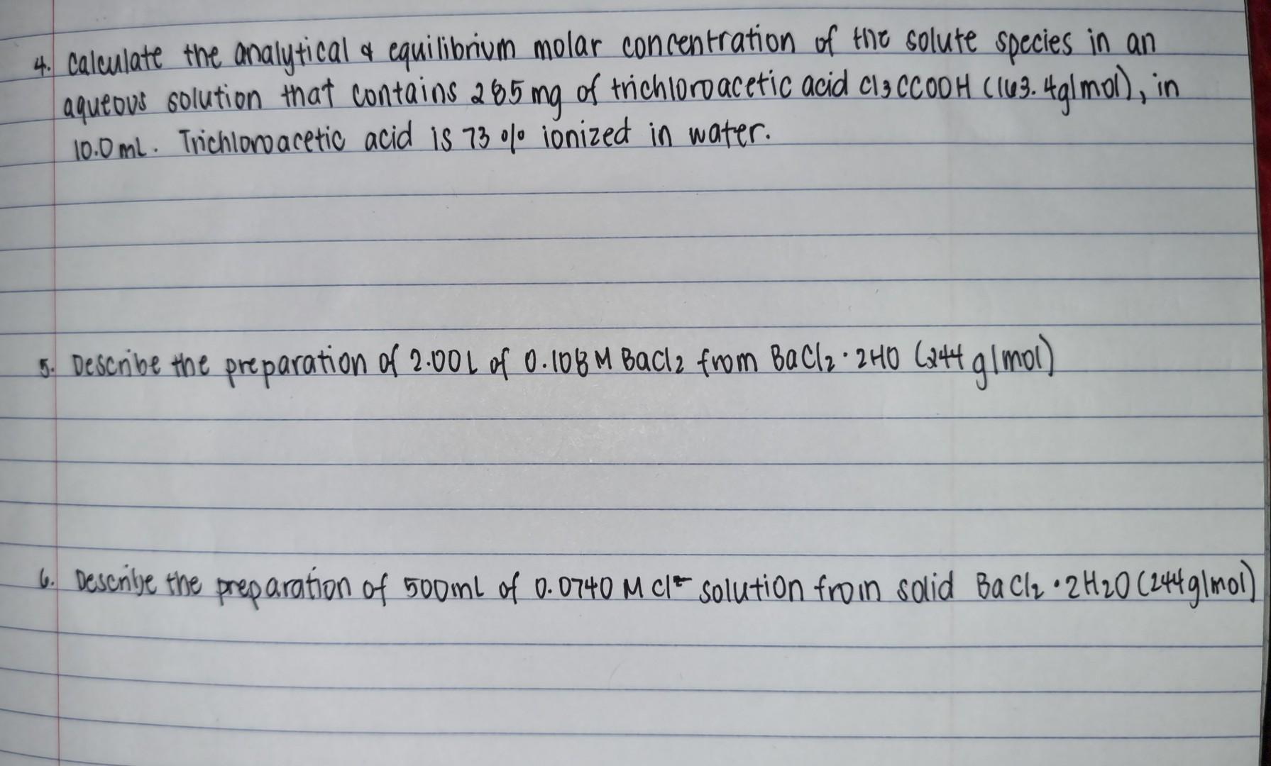 Solved 4. calculate the analytical a equilibrium molar | Chegg.com
