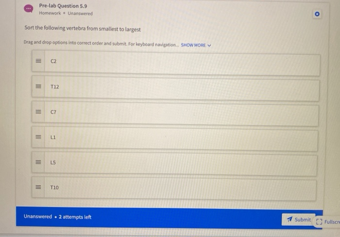 Solved Pre-lab Question 5.9 Homework – Unanswered Sort the | Chegg.com