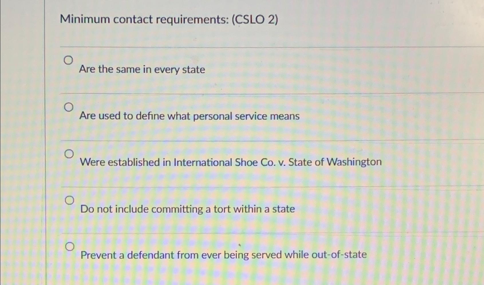 Solved Minimum contact requirements: (CSLO 2)Are the same in | Chegg.com