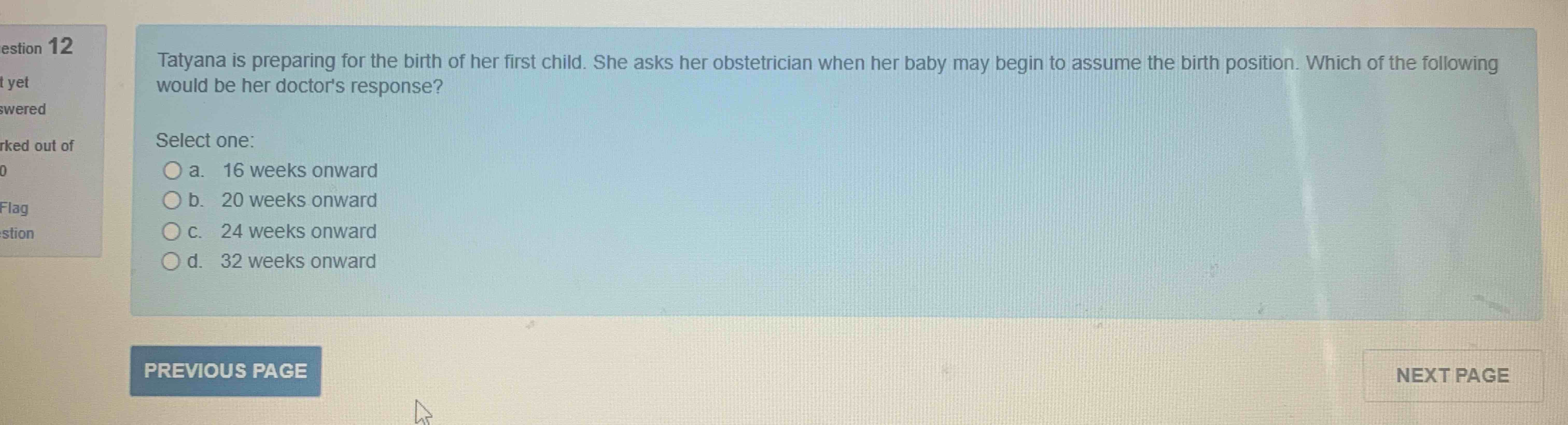Solved Tatyana is preparing for the birth of her first | Chegg.com