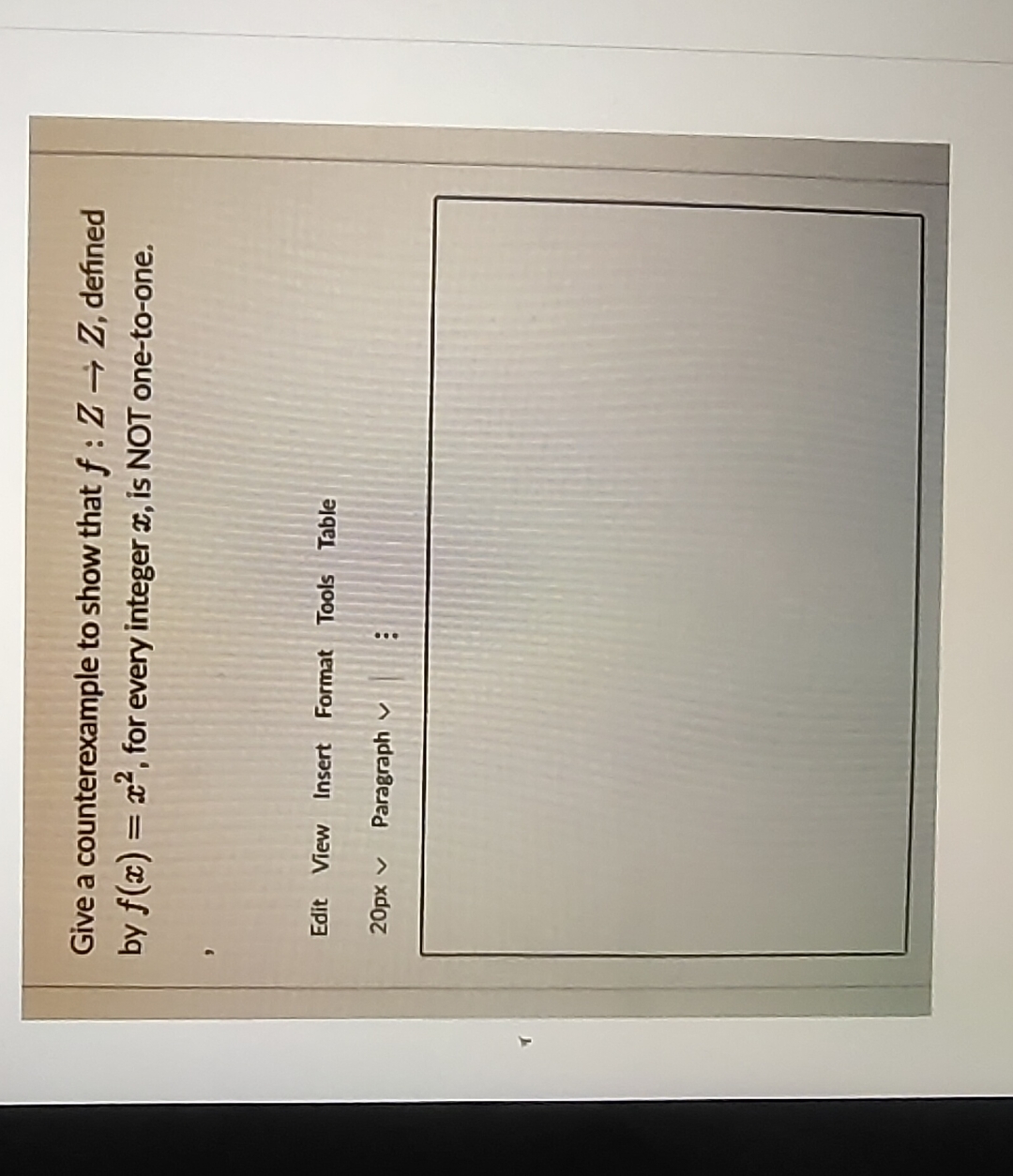 Solved Give a counterexample to show that f: Z->7,definedby | Chegg.com