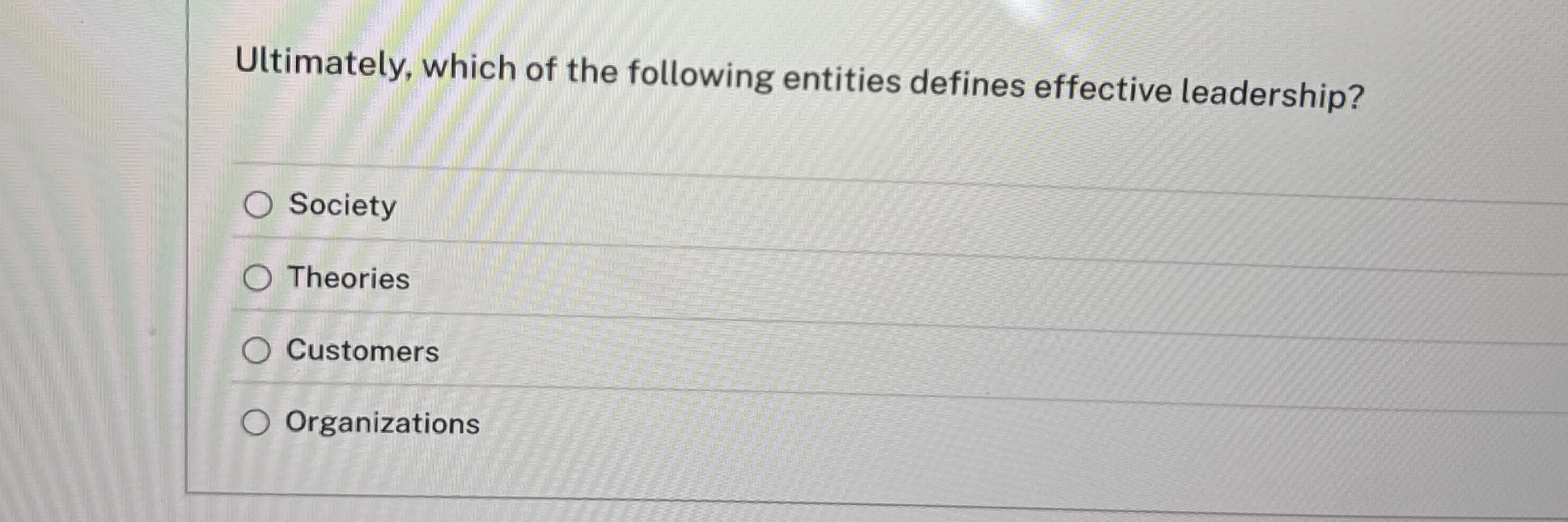 Solved Ultimately, which of the following entities defines | Chegg.com