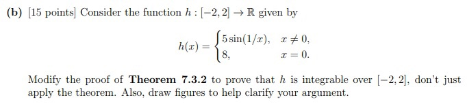 Solved (b) (15 points] Consider the function h: [-2, 2] + R | Chegg.com