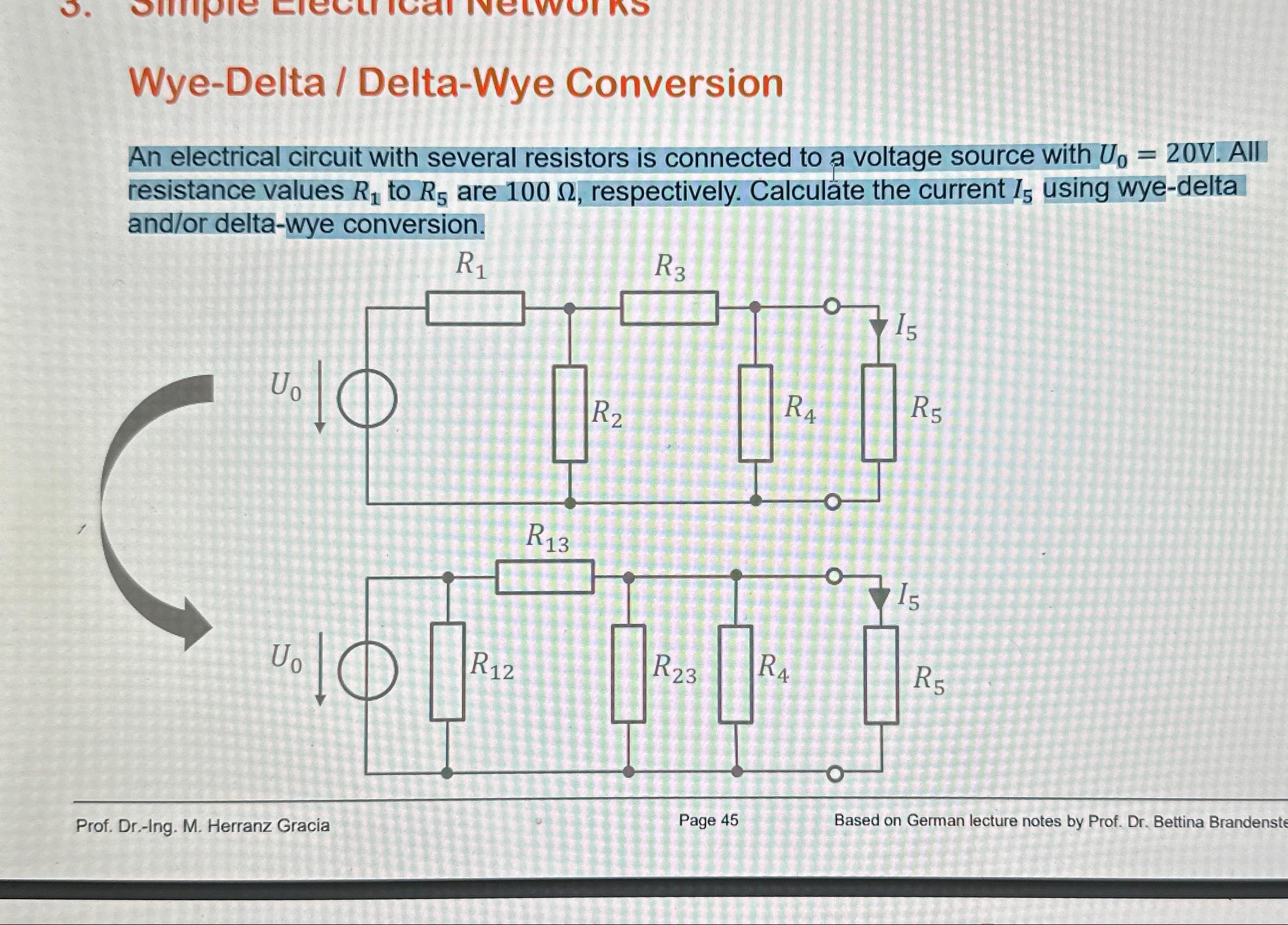 Solved Wye-Delta / ﻿Delta-Wye ConversionAn electrical | Chegg.com