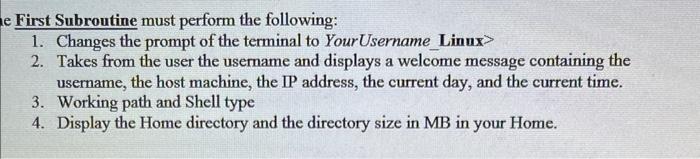 Solved e First Subroutine must perform the following: 1. | Chegg.com