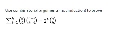 Solved Use combinatorial arguments (not induction) to prove | Chegg.com