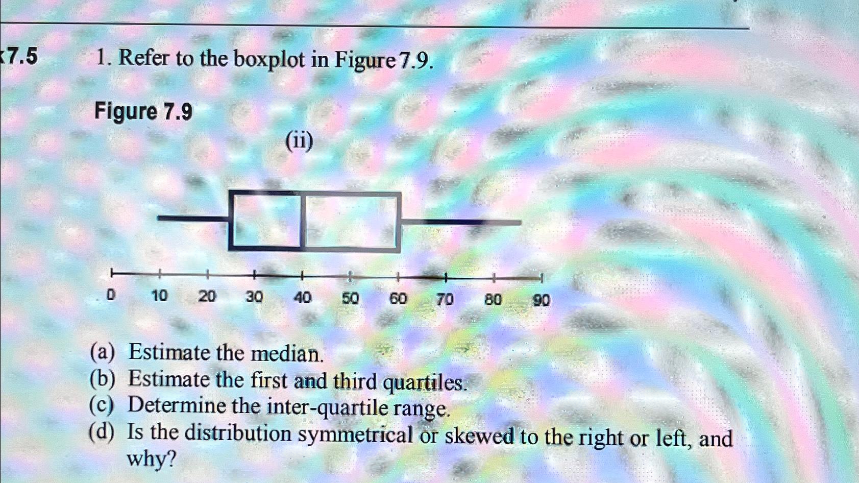 Solved Refer to the boxplot in Figure 7.9.Figure 7.9(ii)(a) | Chegg.com