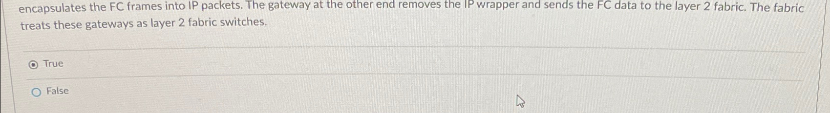 Solved encapsulates the FC frames into IP packets. The | Chegg.com