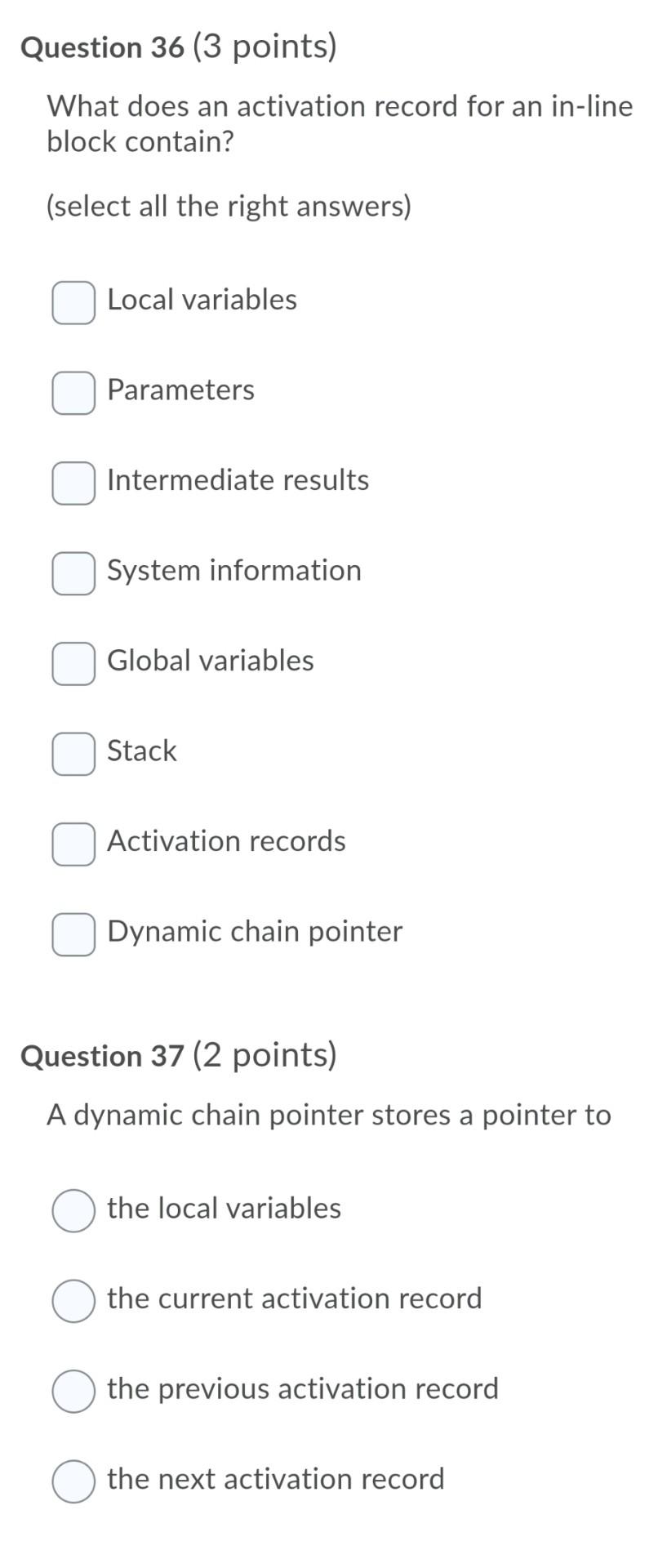 Solved Question 33 (1.5 points) Recursion can be handled | Chegg.com