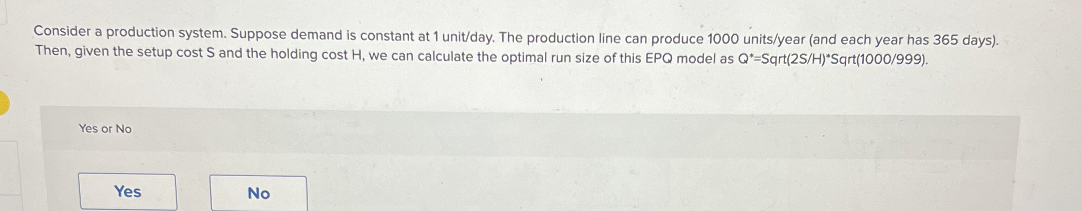 Solved Consider a production system. Suppose demand is | Chegg.com