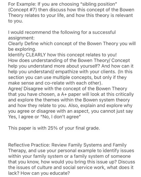 Solved For Example: If you are choosing "sibling position" | Chegg.com