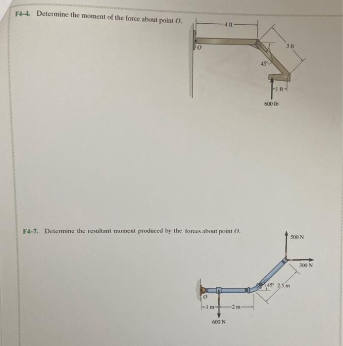 Solved F4-4. Determine the moment of the force about point | Chegg.com Solved F4-4. Determine the moment of the force about point | Chegg.com