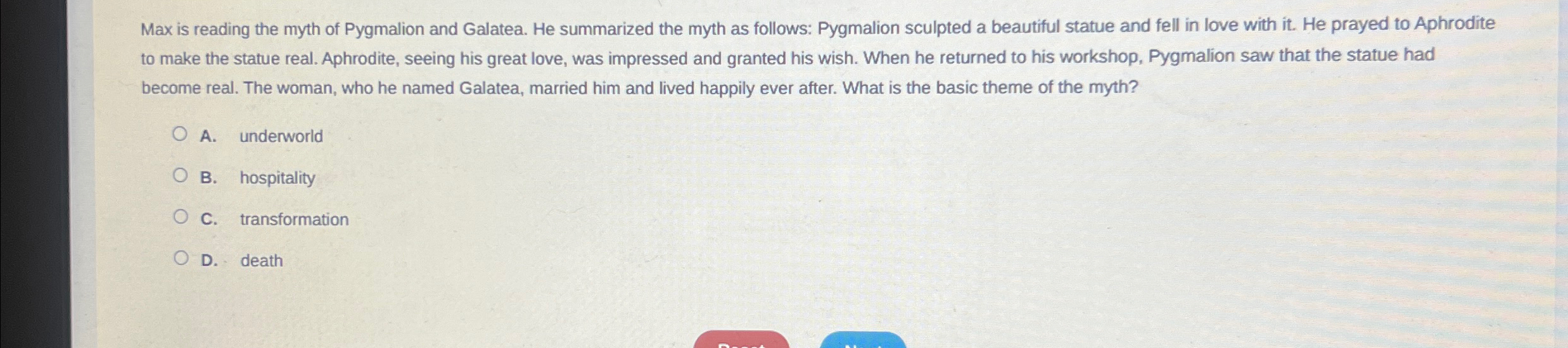 Solved Max is reading the myth of Pygmalion and Galatea. He | Chegg.com
