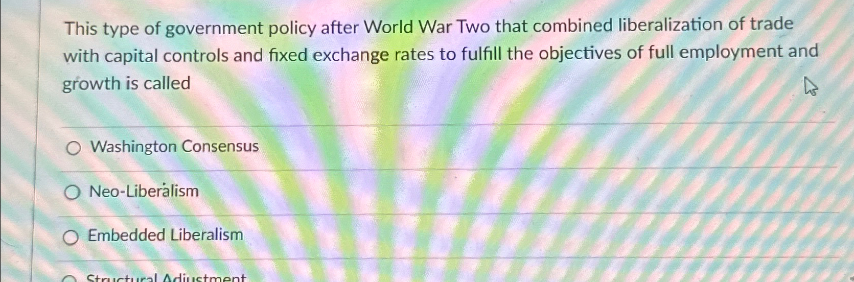 Solved This type of government policy after World War Two | Chegg.com