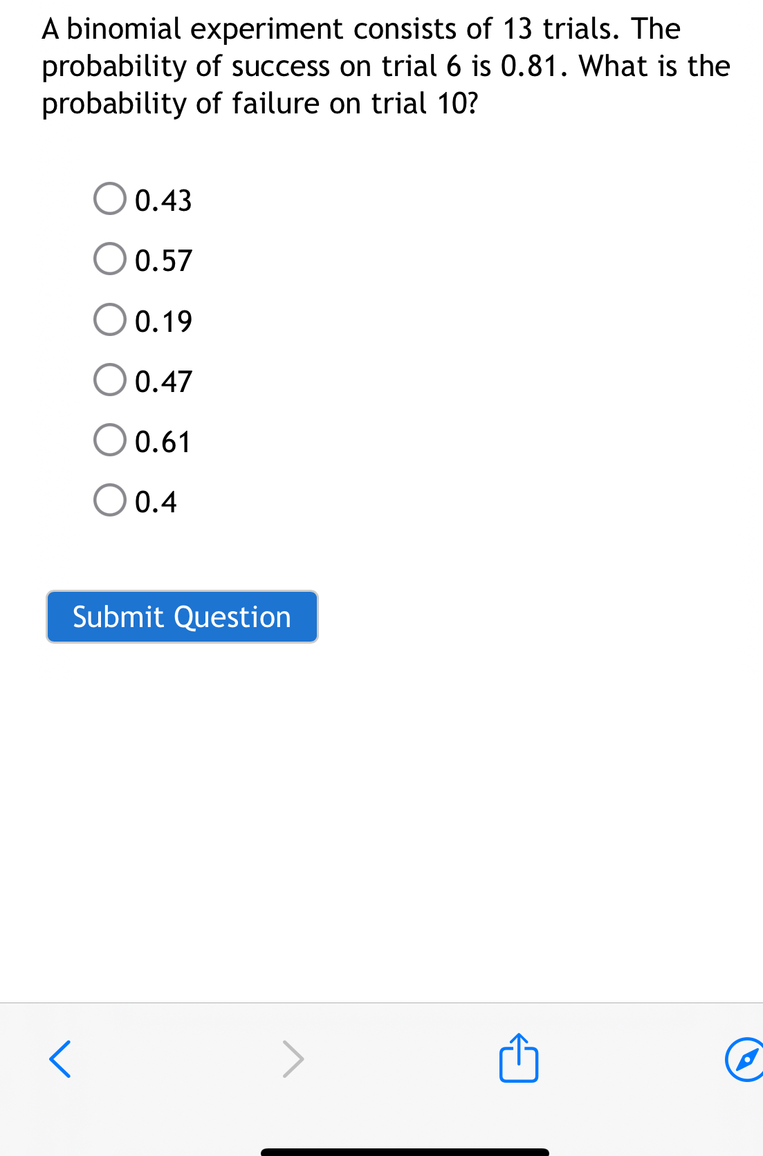 Solved A binomial experiment consists of 13 ﻿trials. The | Chegg.com