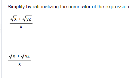 Solved Simplify by rationalizing the numerator of the | Chegg.com