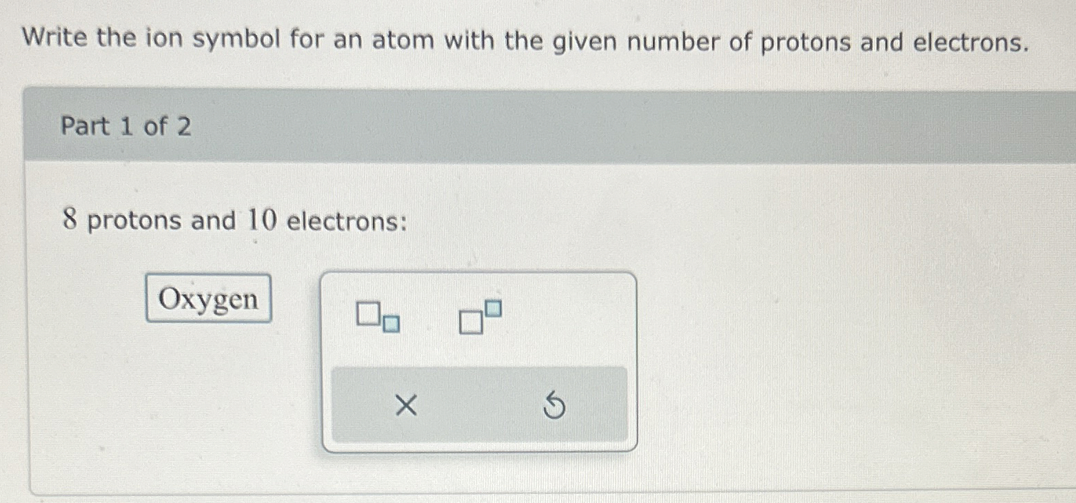 Solved Write the ion symbol for an atom with the given | Chegg.com