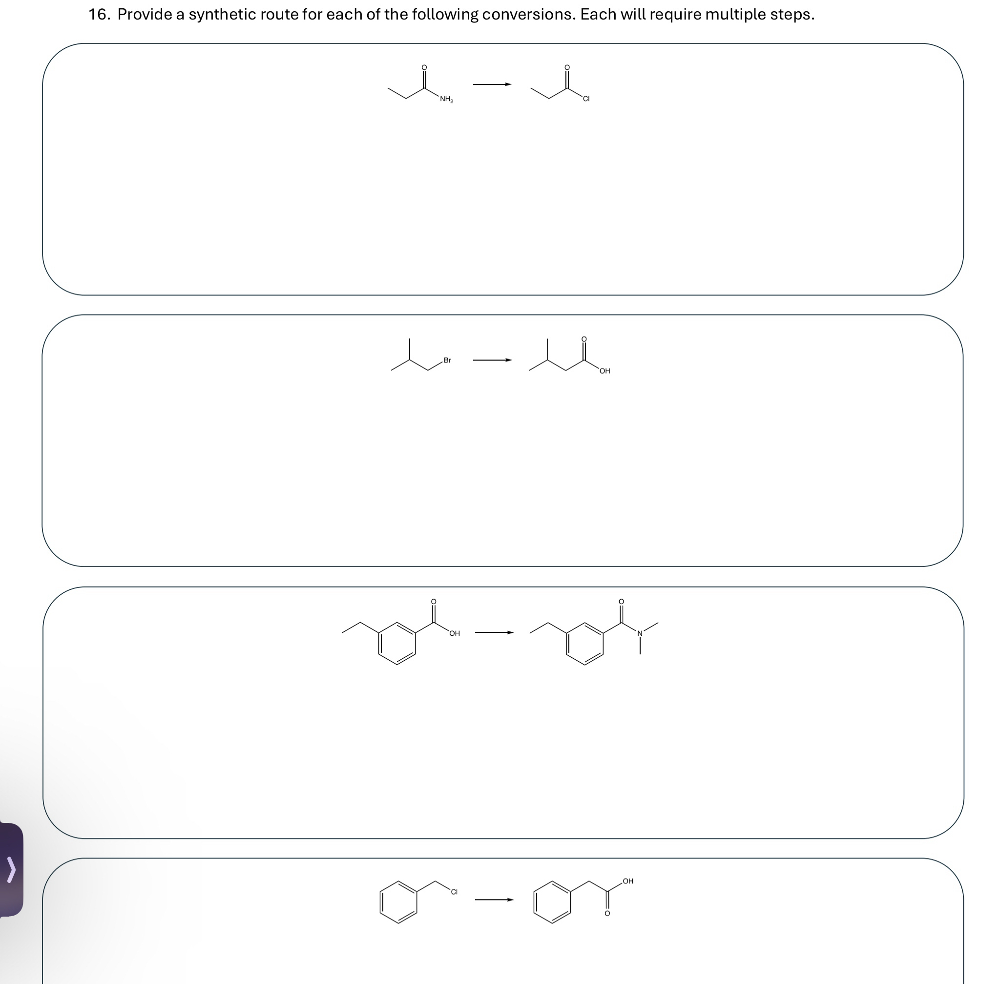 Solved Provide a synthetic route for each of the following | Chegg.com