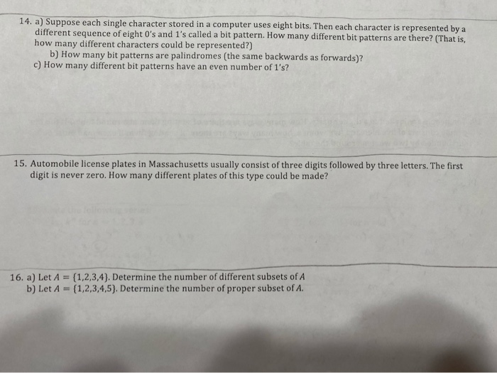 Solved 14. a) Suppose each single character stored in a | Chegg.com