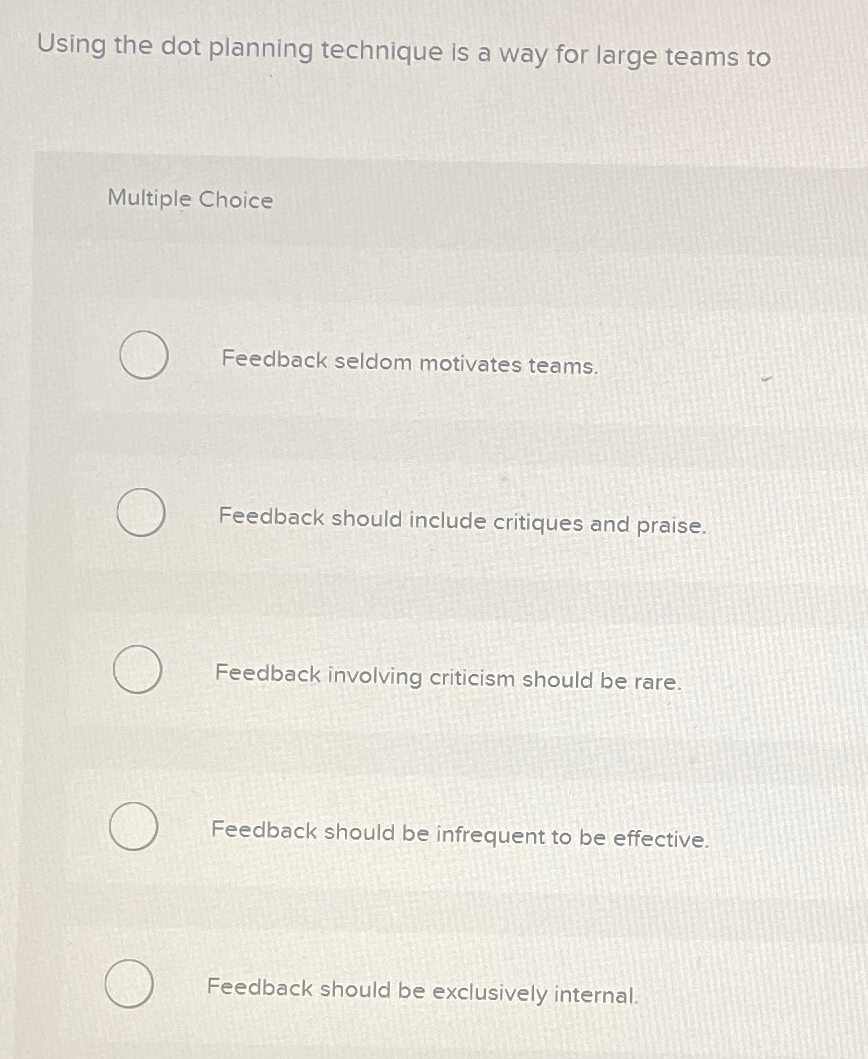Solved Using the dot planning technique is a way for large | Chegg.com