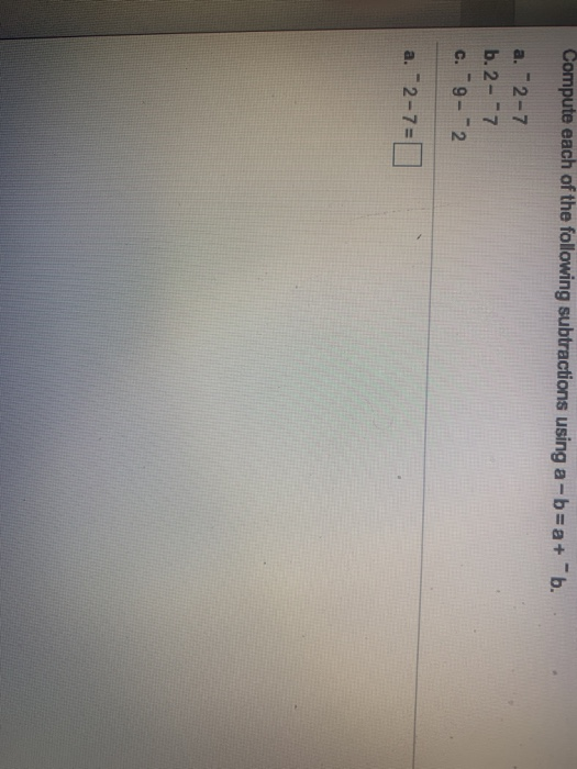 Solved Compute each of the following subtractions using | Chegg.com Solved Compute each of the following subtractions using | Chegg.com