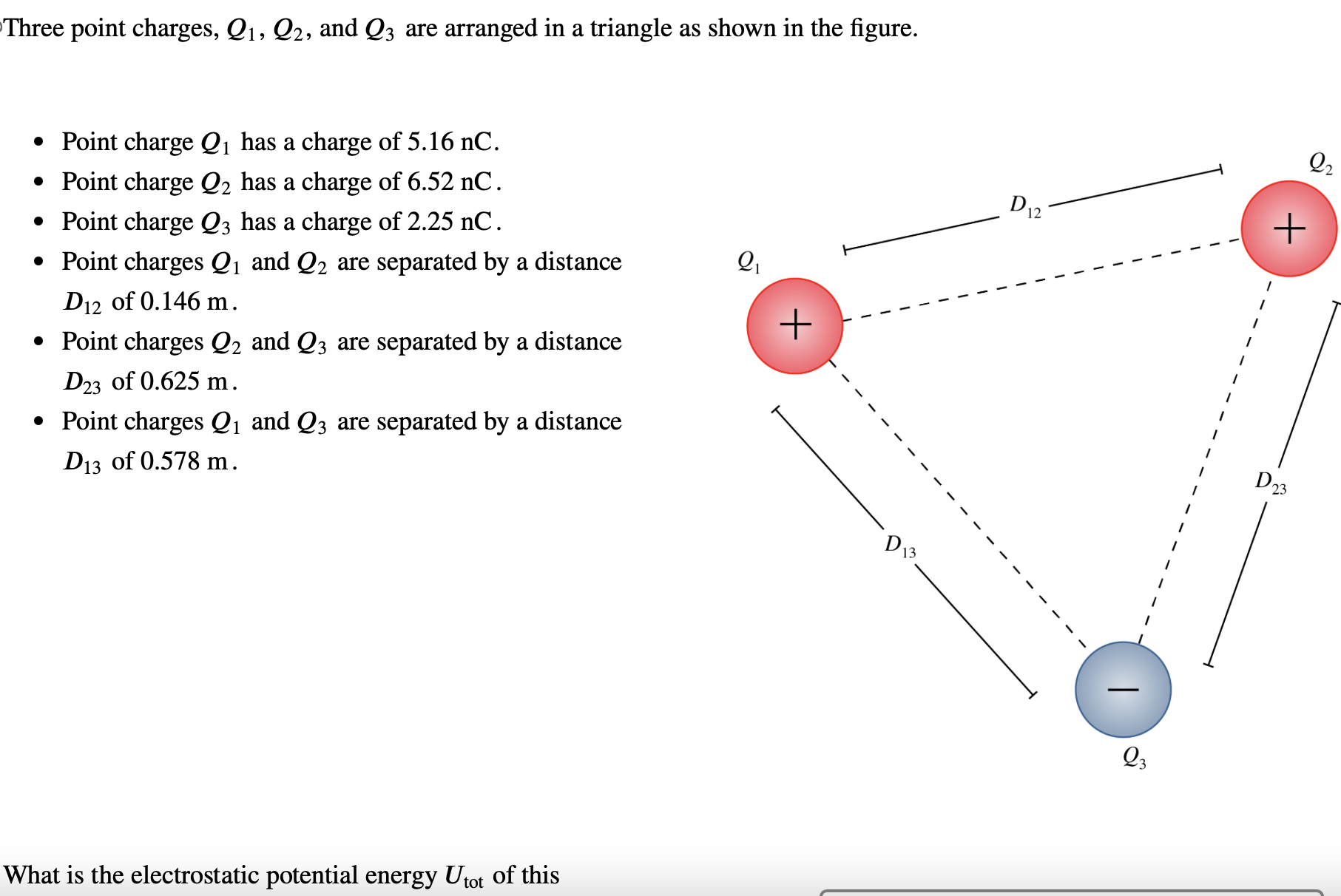 Solved Three point charges, Q1,Q2, ﻿and Q3 ﻿are arranged in | Chegg.com