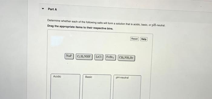 Solved Determine whether each of the following salts will | Chegg.com