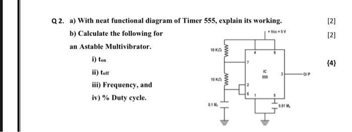 Solved b) Calculate the following for an Astable | Chegg.com