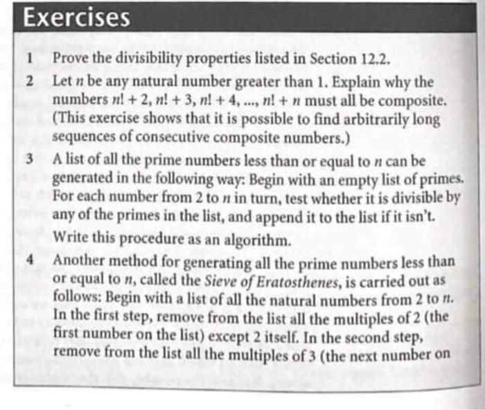 Solved Exercises 1 Prove the divisibility properties listed | Chegg.com