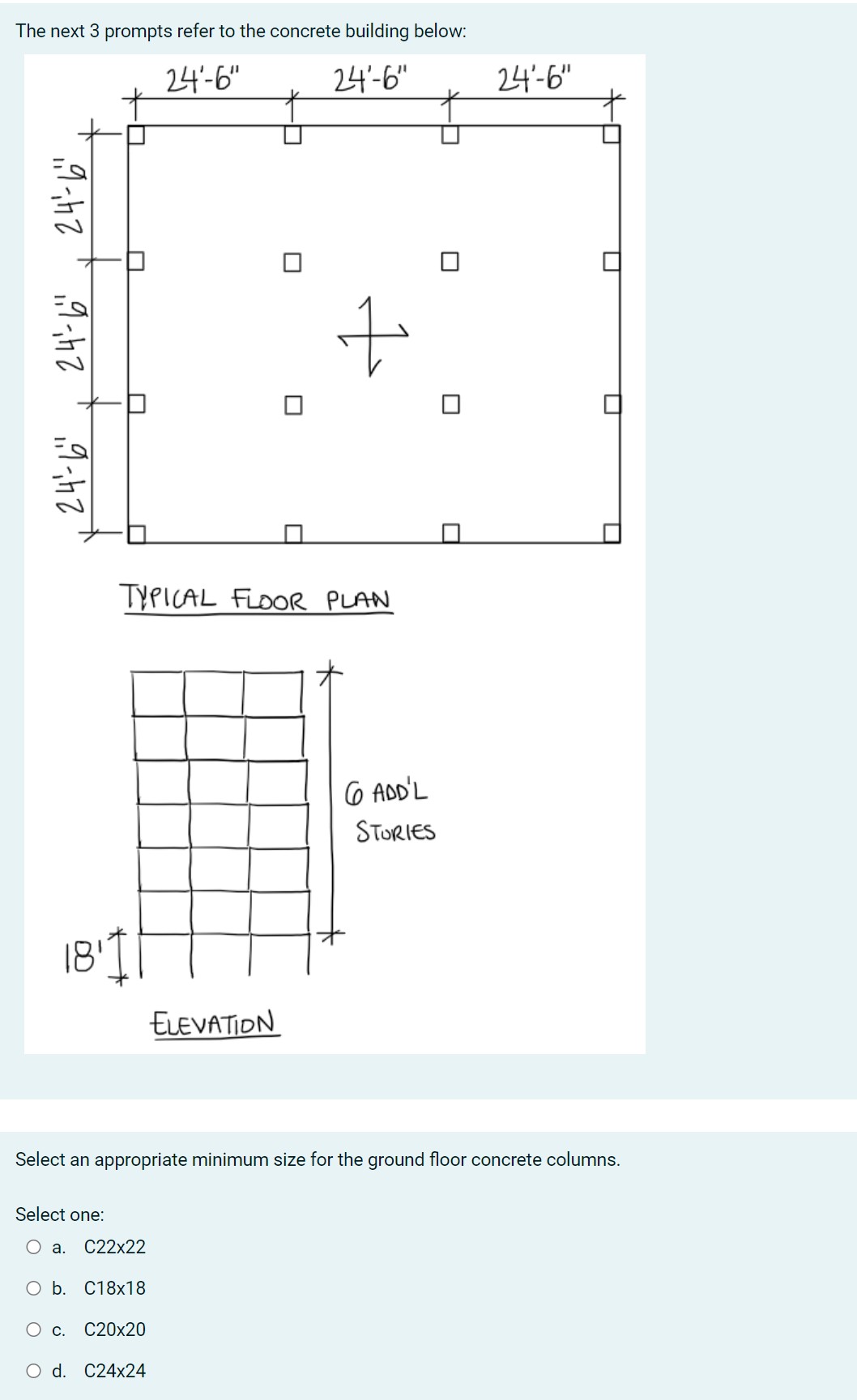 Solved The next 3 ﻿prompts refer to the concrete building | Chegg.com