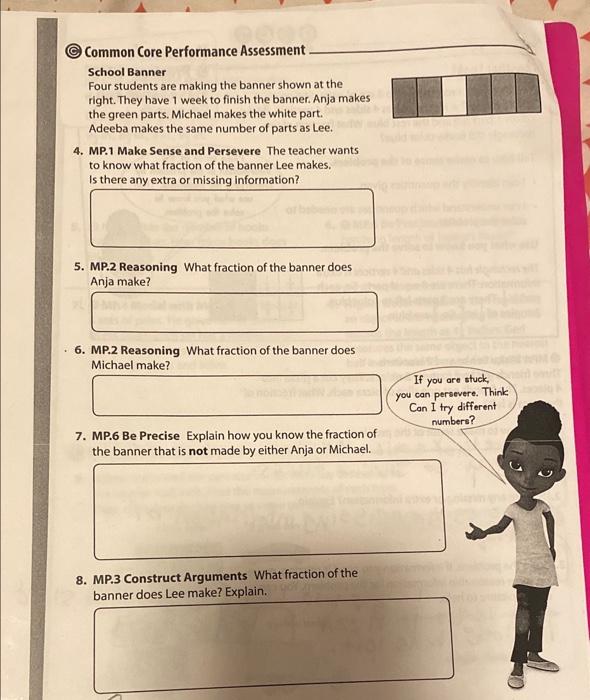 Solved © Common Core Performance Assessment School Banner | Chegg.com