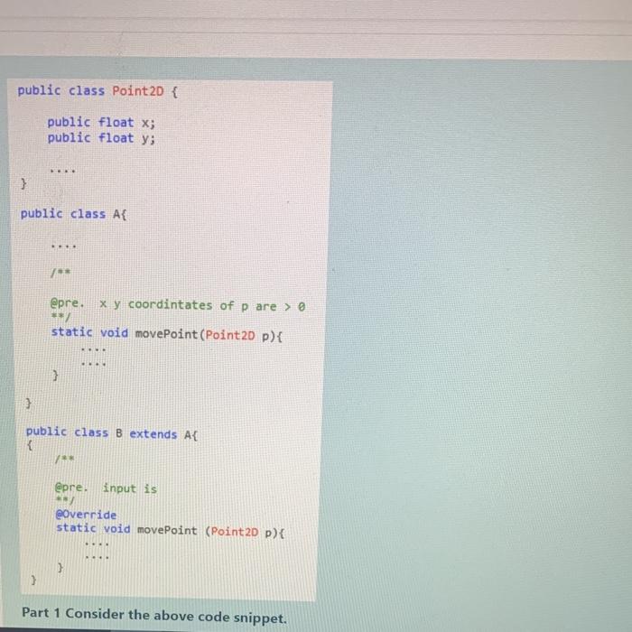 Solved public class Point 2D { public float x; public float | Chegg.com