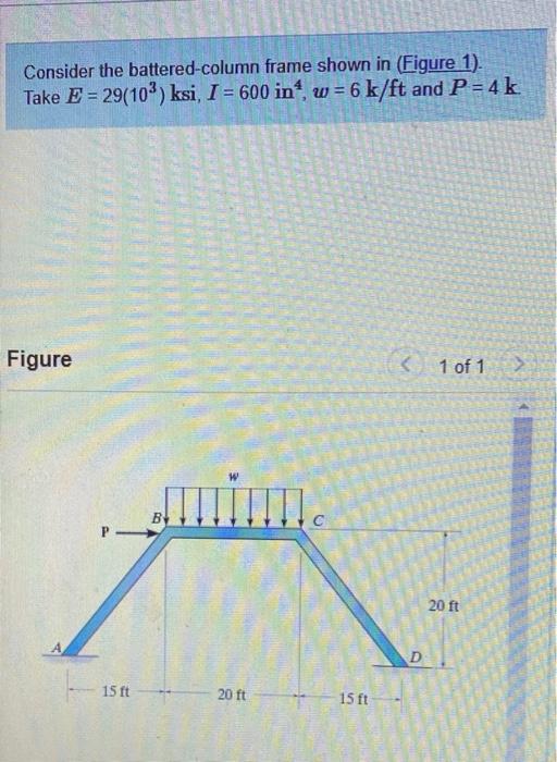 Solved Consider the battered-column frame shown in (Figure | Chegg.com