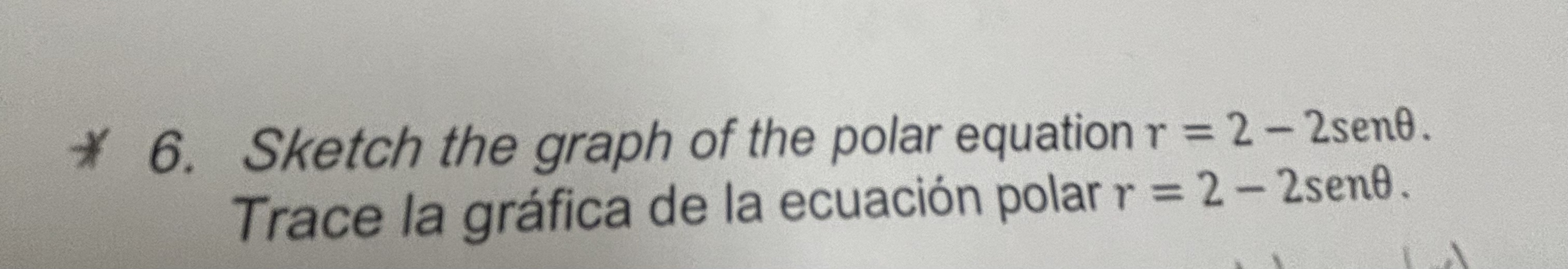 Sketch the graph of the polar equation r=2-2senθ. | Chegg.com