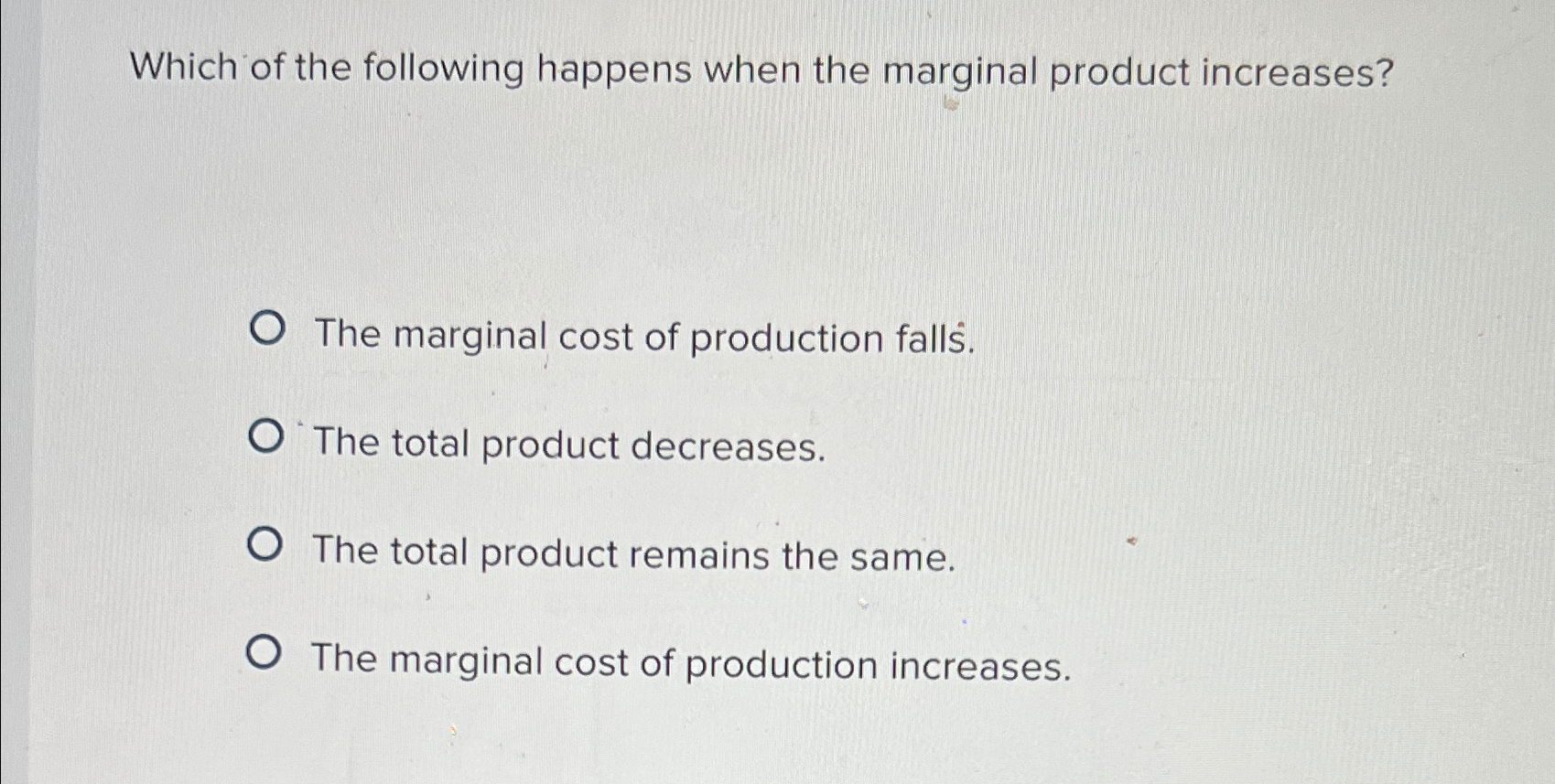 Solved Which of the following happens when the marginal | Chegg.com